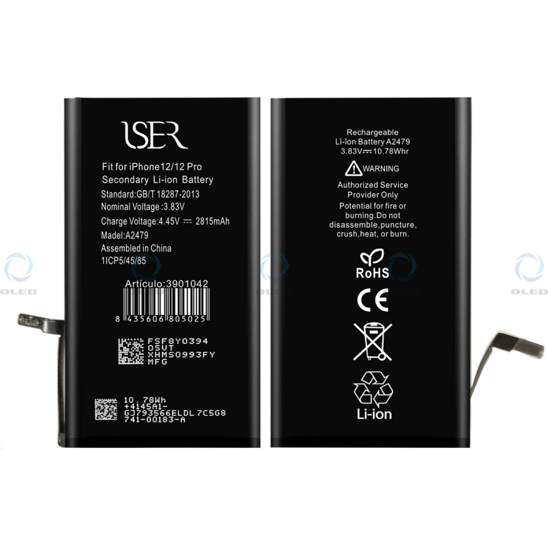 ISER BATERÍA A2479 PARA IPHONE 12/12 PRO 2815MAH 3.83V 10.78WH